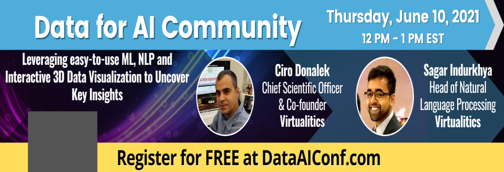 Leveraging easy-to-use ML, NLP & Interactive 3D Data Visualization